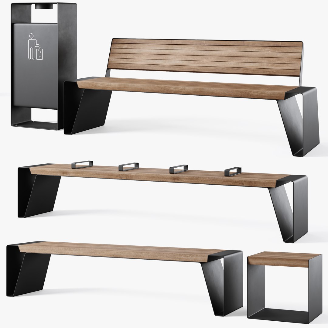3D Park Benches Radium By Mmcite Model - TurboSquid 1968952