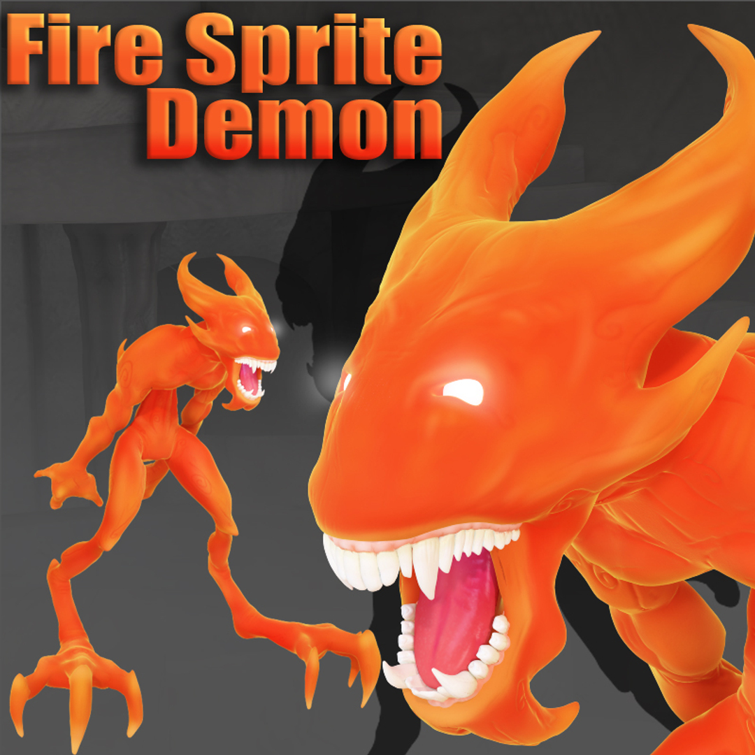 3d model of hell sprite demons