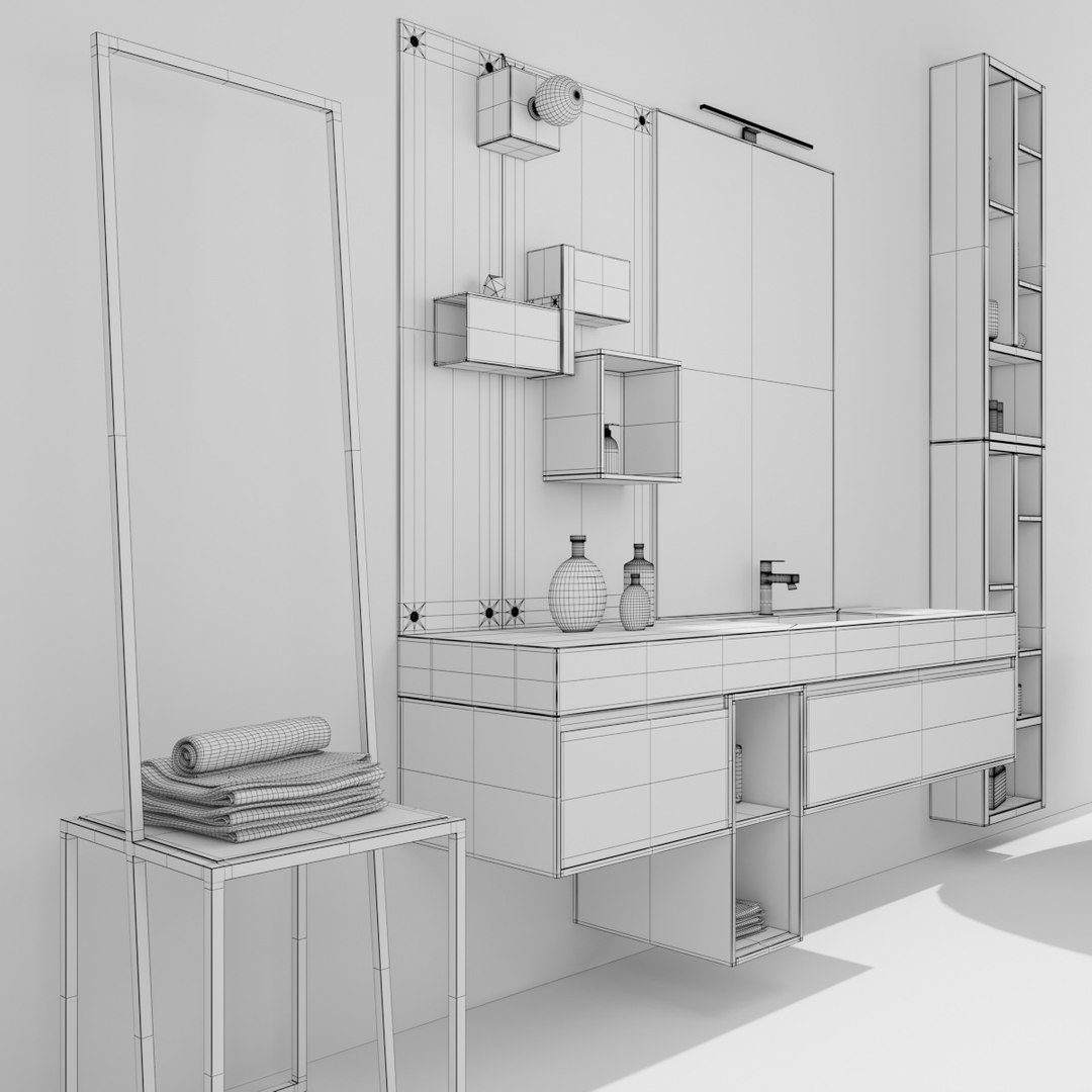 Bathroom Furniture Set Arcom 3D Model - TurboSquid 1279958