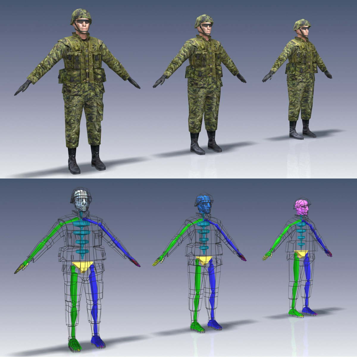 3d model soldier canadian