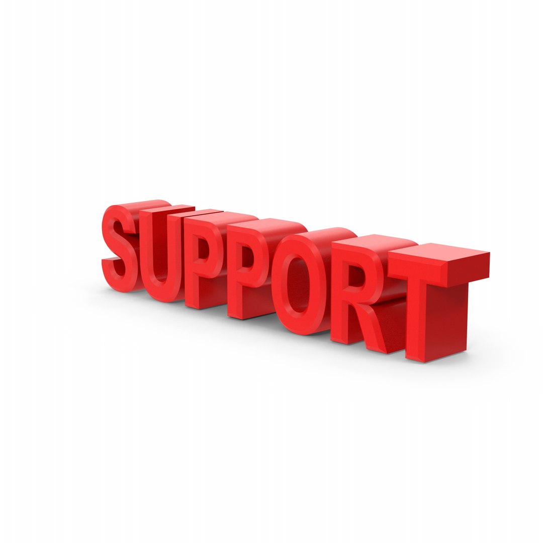 3D Red Support Text - TurboSquid 2249546