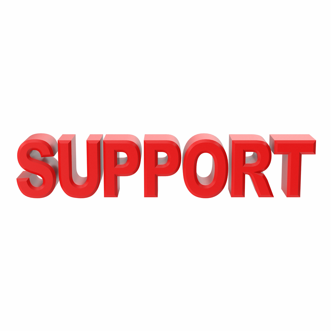3D Red Support Text - TurboSquid 2249546