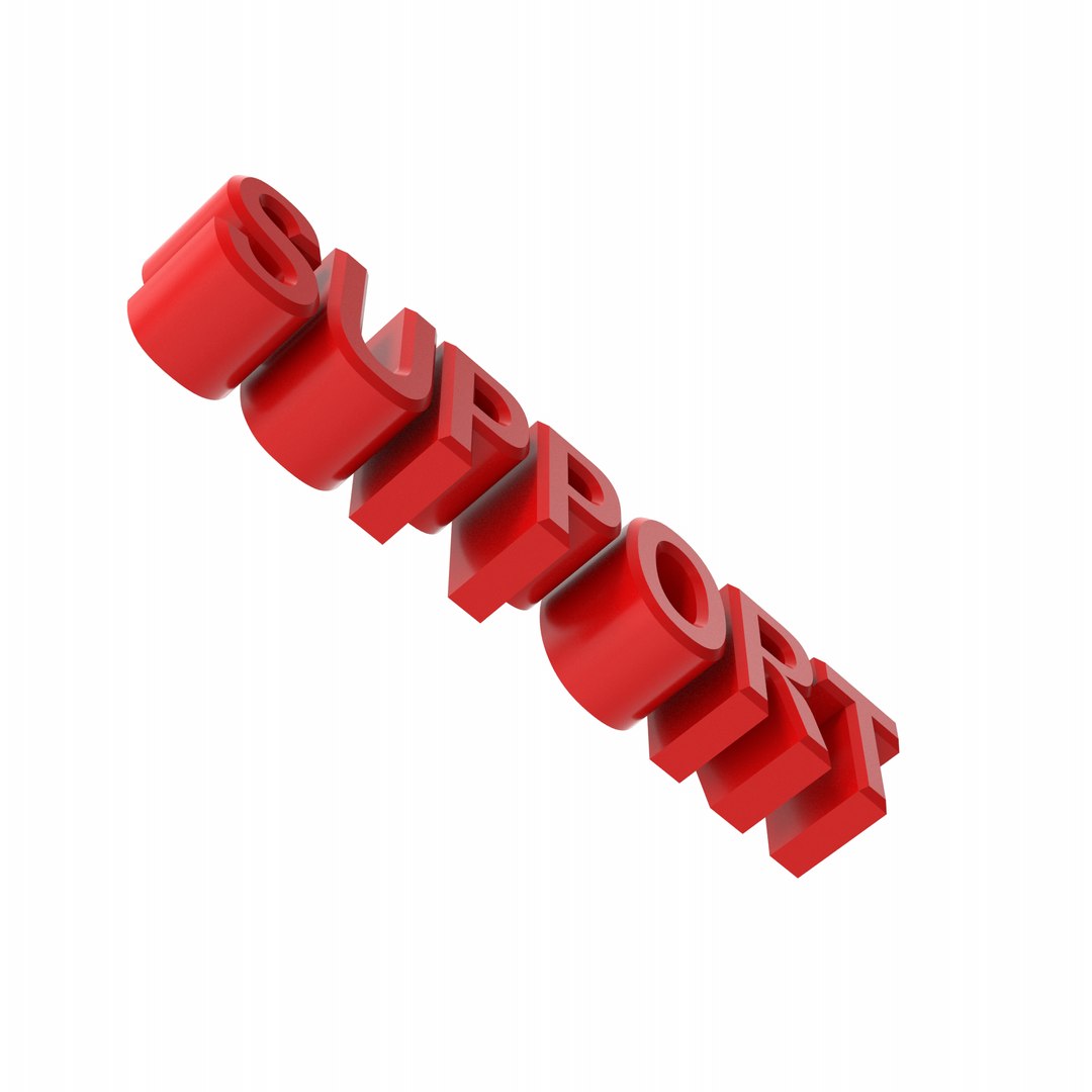 3D Red Support Text - TurboSquid 2249546