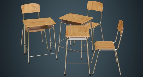 School Desk Blender Models for Download | TurboSquid