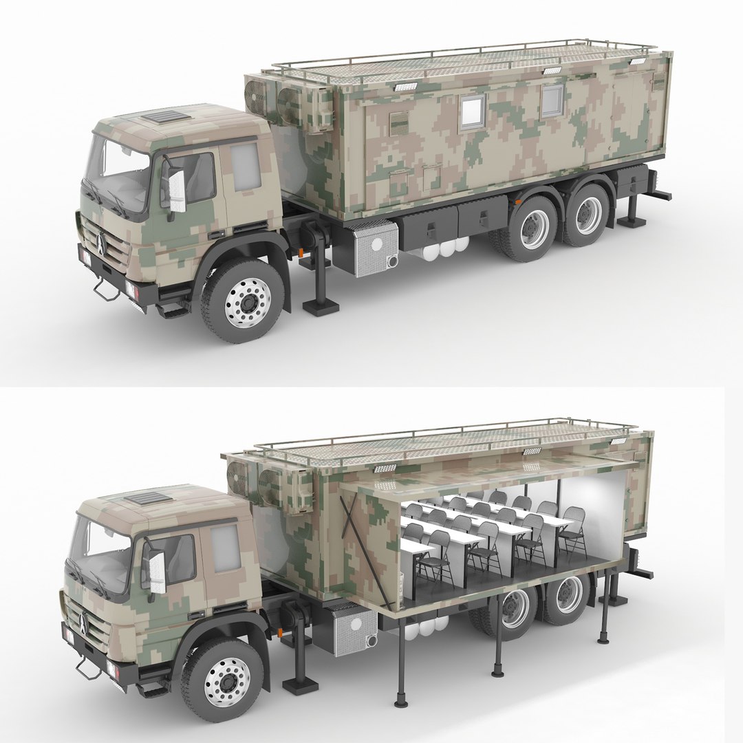3D Communication Command Vehicle model - TurboSquid 2123438