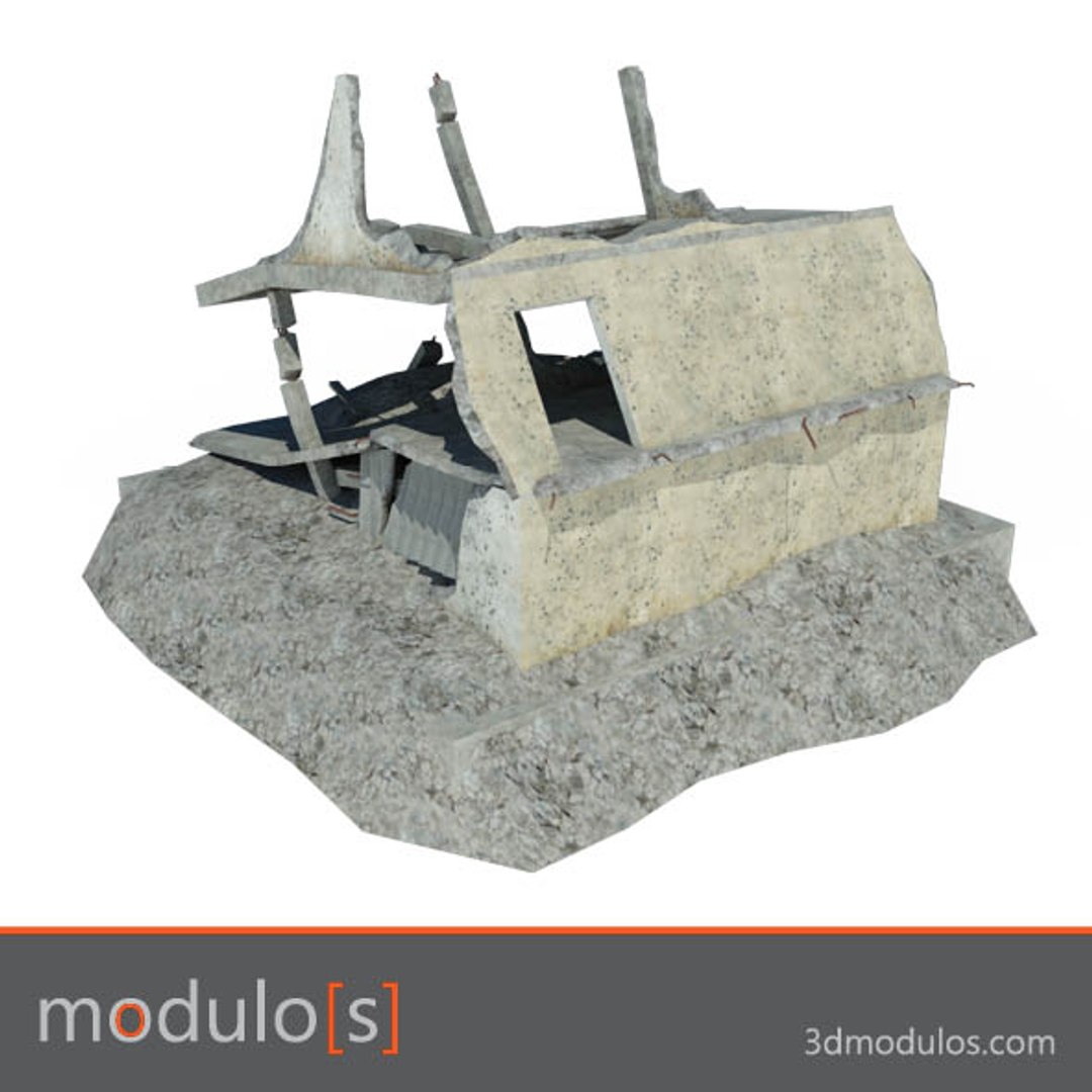 3d Ruin Building Model