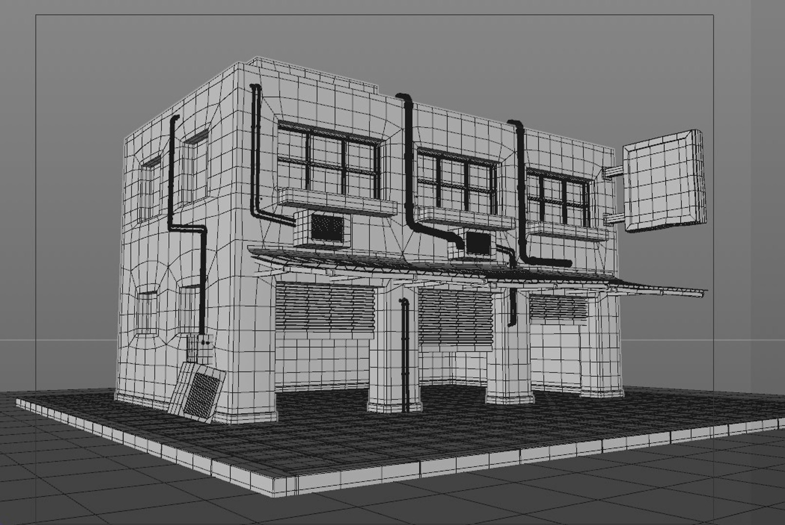 3D Building Gaming Background Model - TurboSquid 1291350
