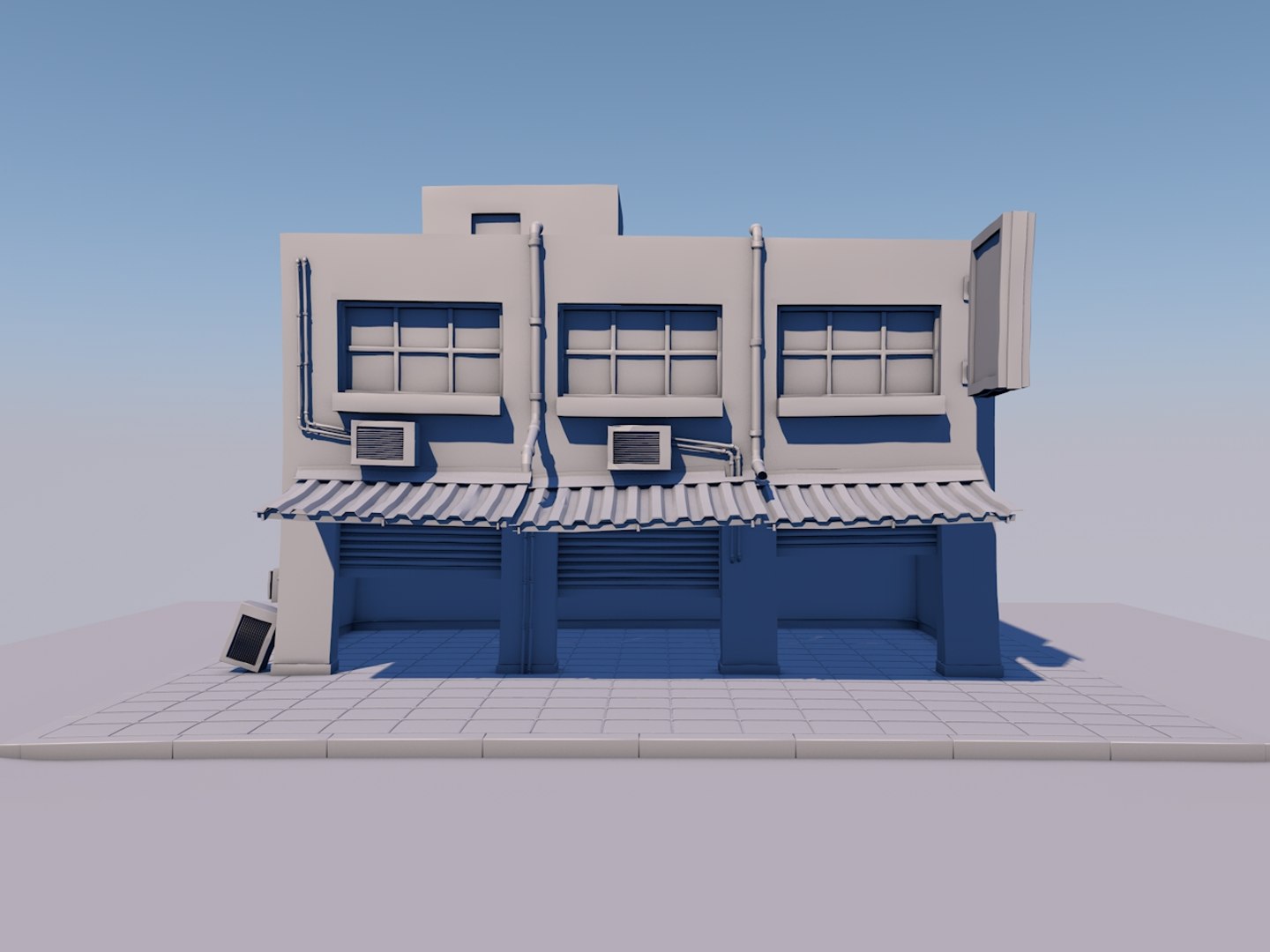 3D Building Gaming Background Model - TurboSquid 1291350