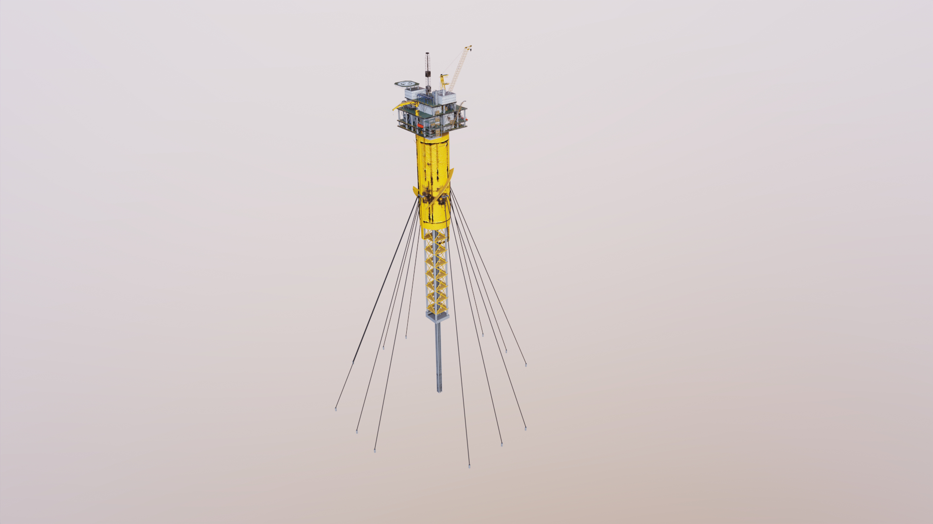 Aged SPAR Leg Oil Rig Model - TurboSquid 2418894