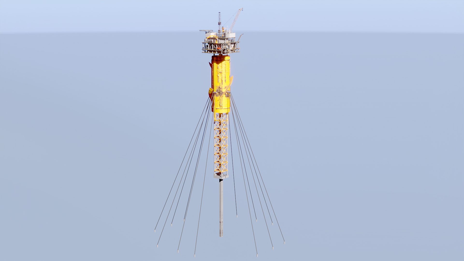 Aged SPAR Leg Oil Rig Model - TurboSquid 2418894