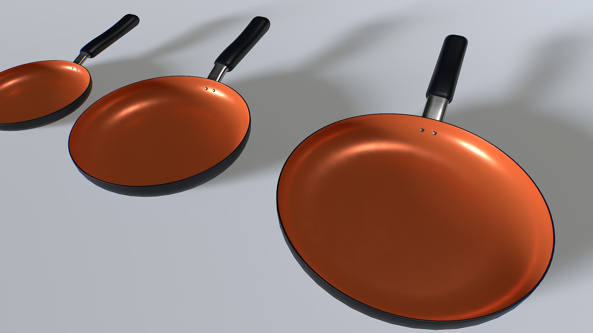 3D Frying Pans Set 4 - TurboSquid 2374255