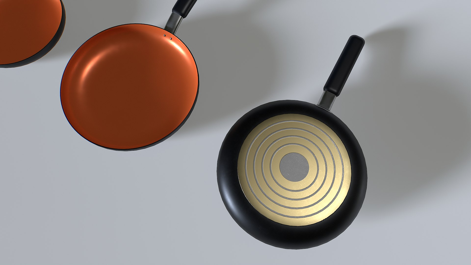 3D Frying Pans Set 4 - TurboSquid 2374255