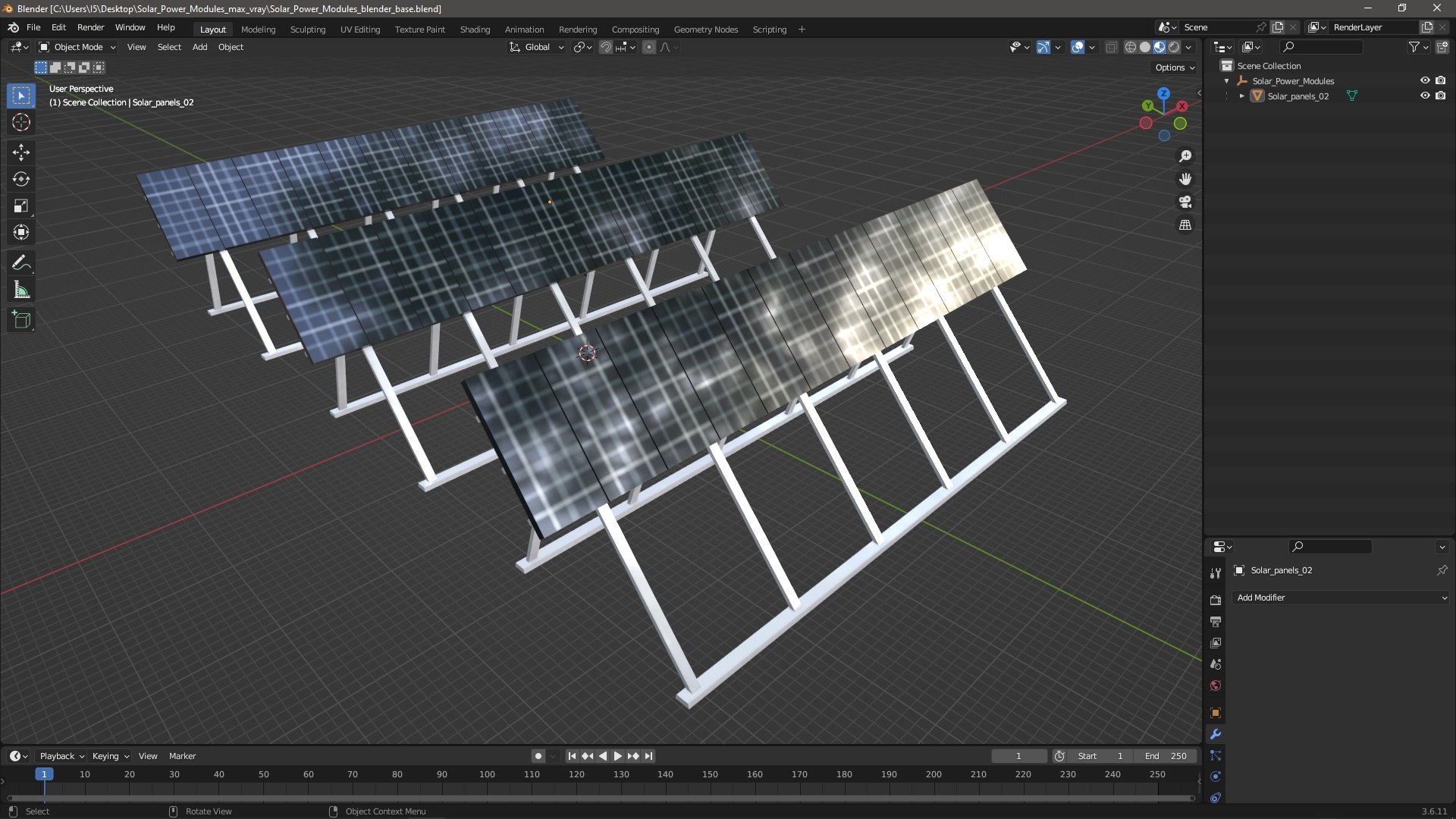 Solar Power Modules 3D Model - TurboSquid 2330684
