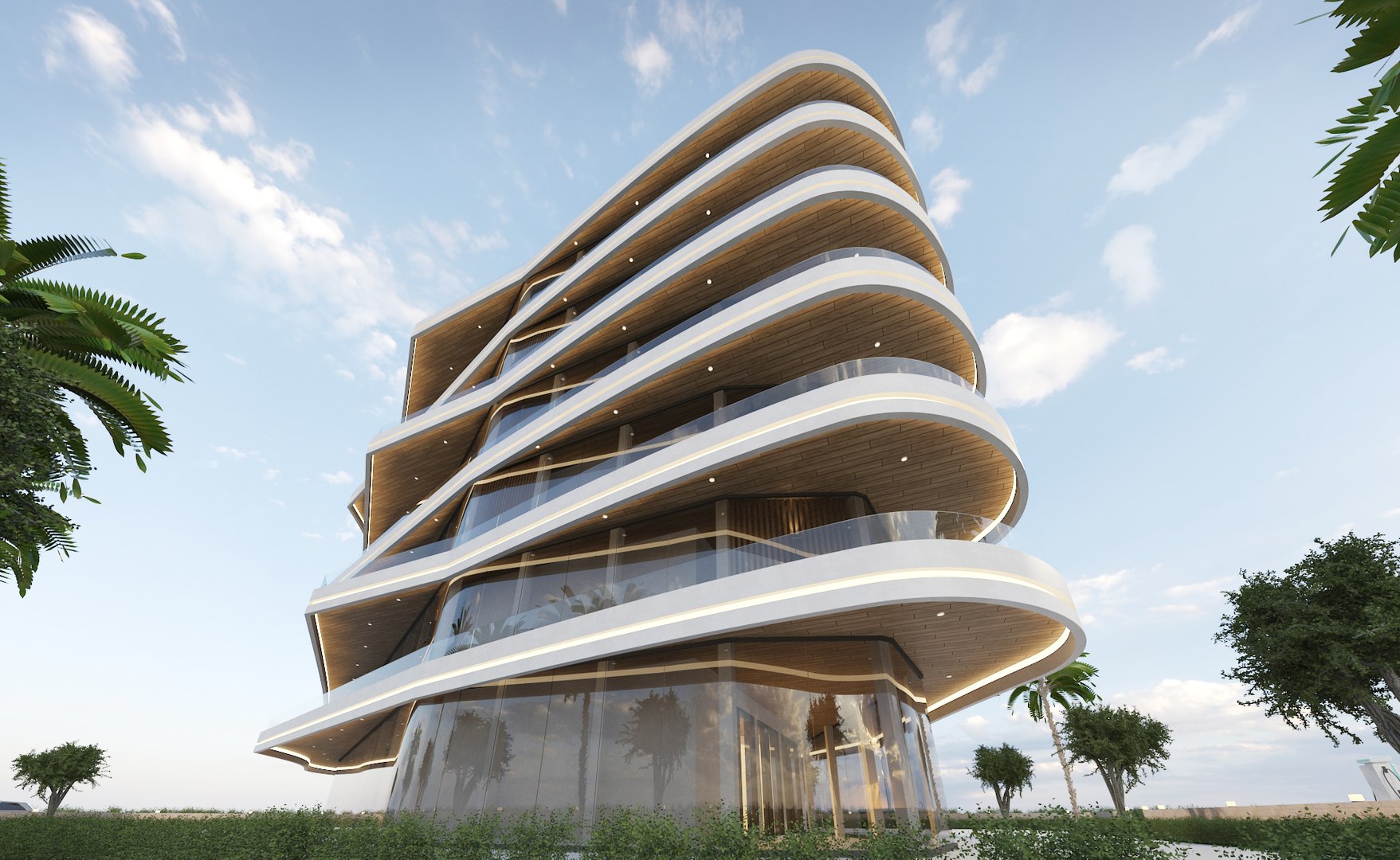 3D Modern Commercial Plaza Building Exterior Model - TurboSquid 2369148