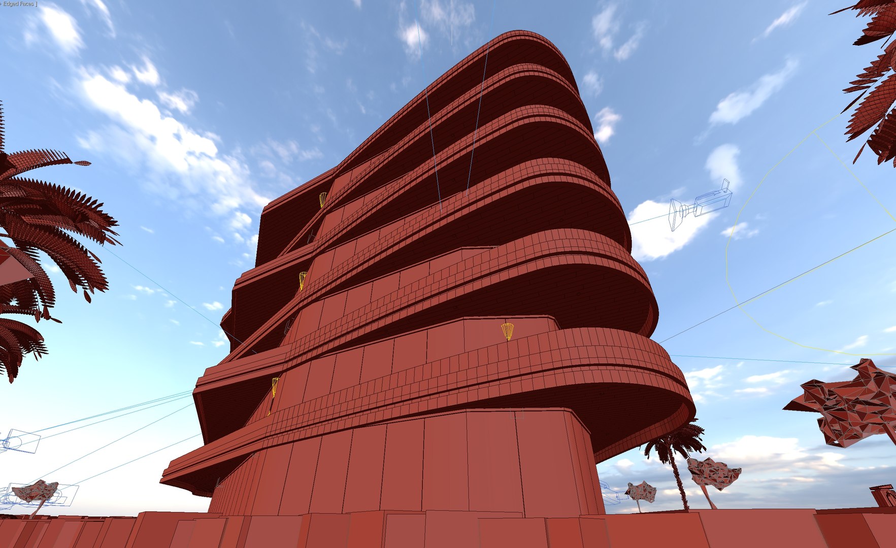 3D Modern Commercial Plaza Building Exterior Model - TurboSquid 2369148