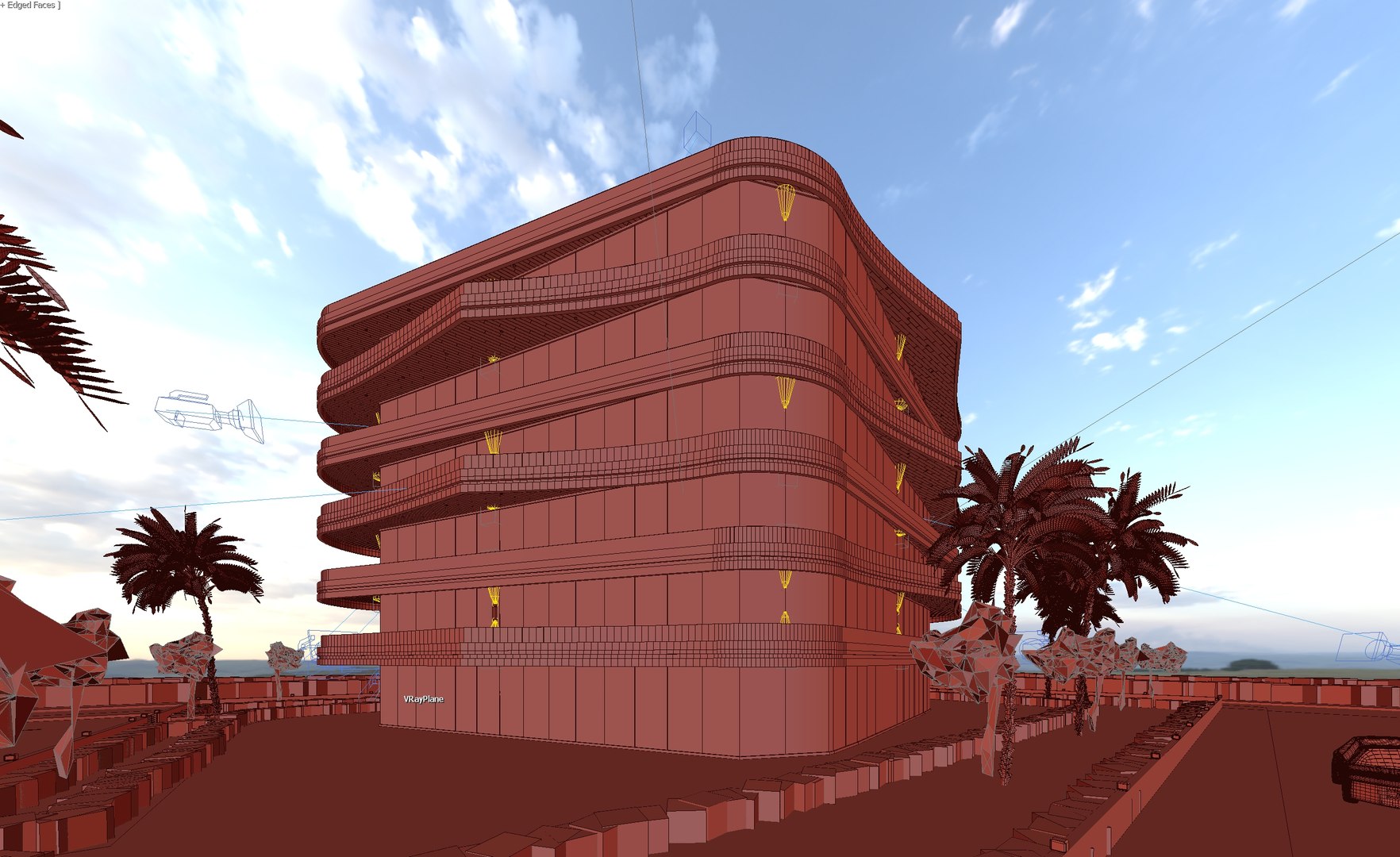 3D Modern Commercial Plaza Building Exterior Model - TurboSquid 2369148