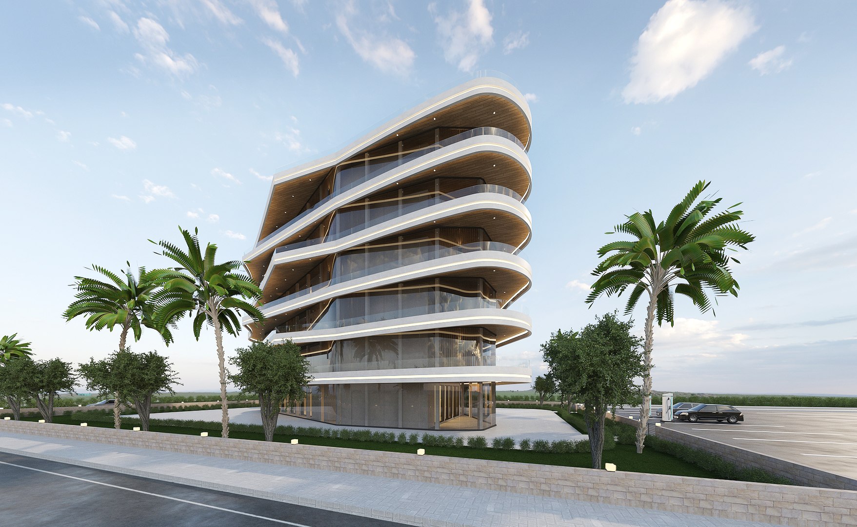 3D Modern Commercial Plaza Building Exterior Model - TurboSquid 2369148