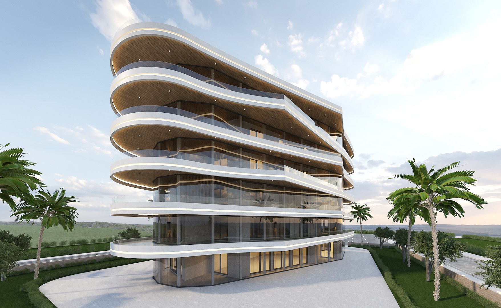 3D Modern Commercial Plaza Building Exterior Model - TurboSquid 2369148