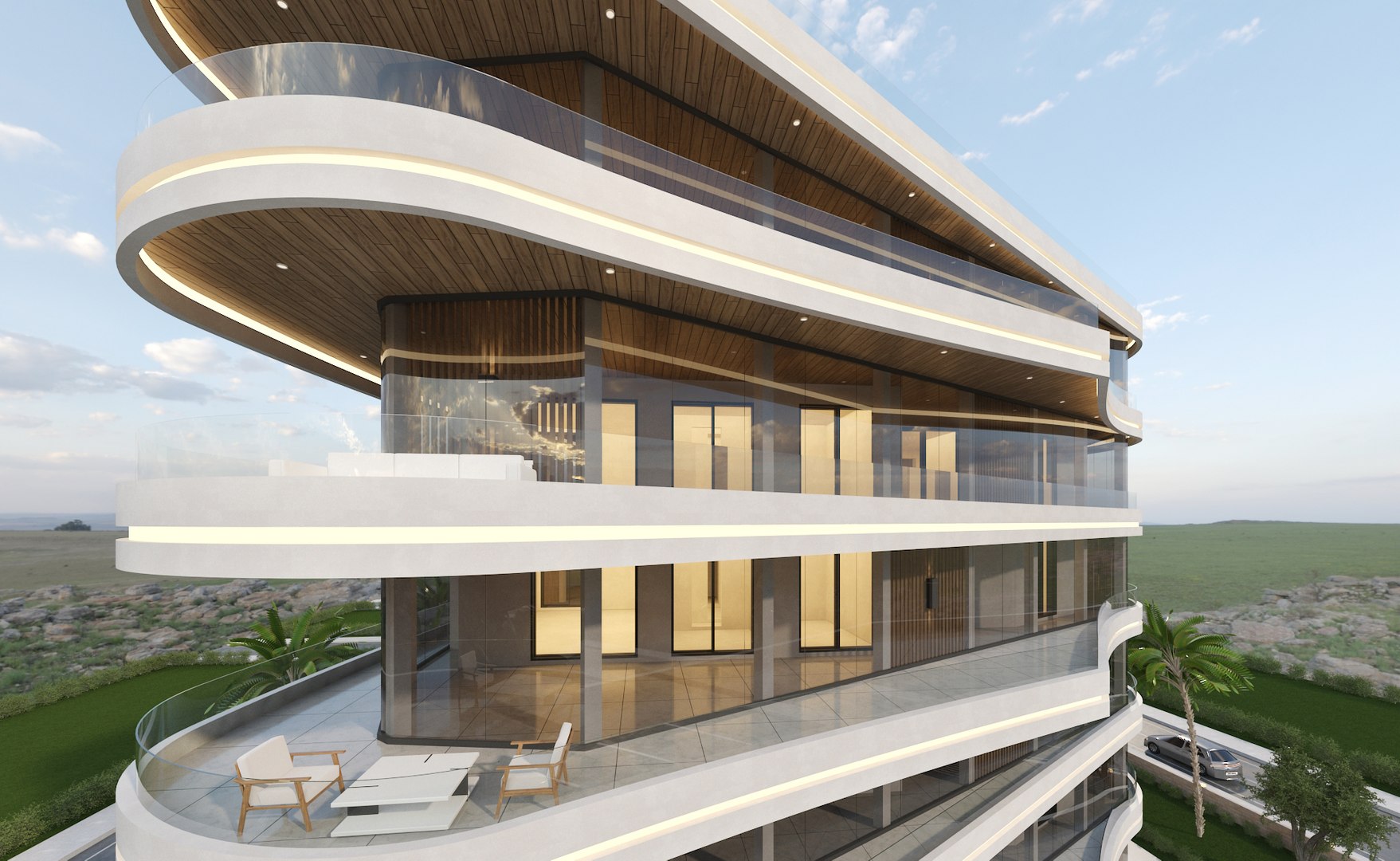 3D Modern Commercial Plaza Building Exterior Model - TurboSquid 2369148