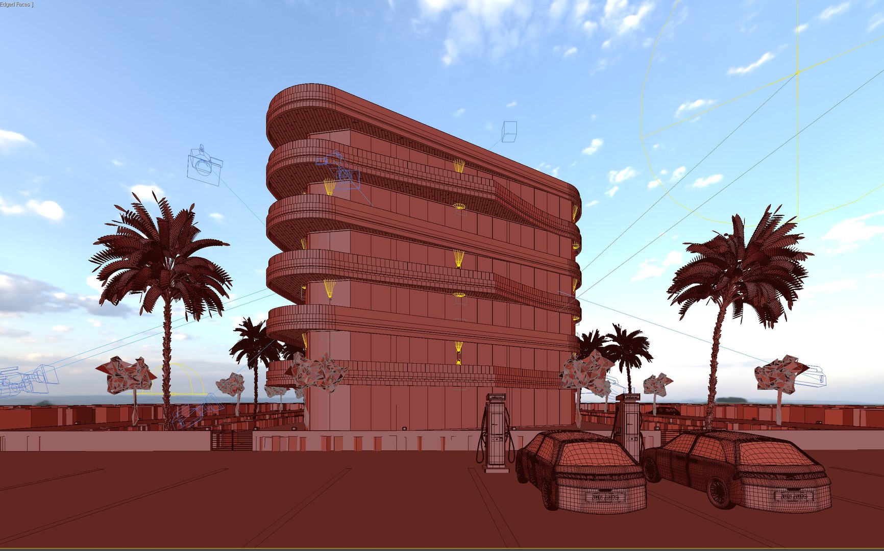 3D Modern Commercial Plaza Building Exterior Model - TurboSquid 2369148