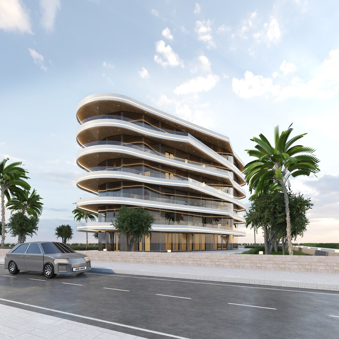 3D Modern Commercial Plaza Building Exterior Model - TurboSquid 2369148