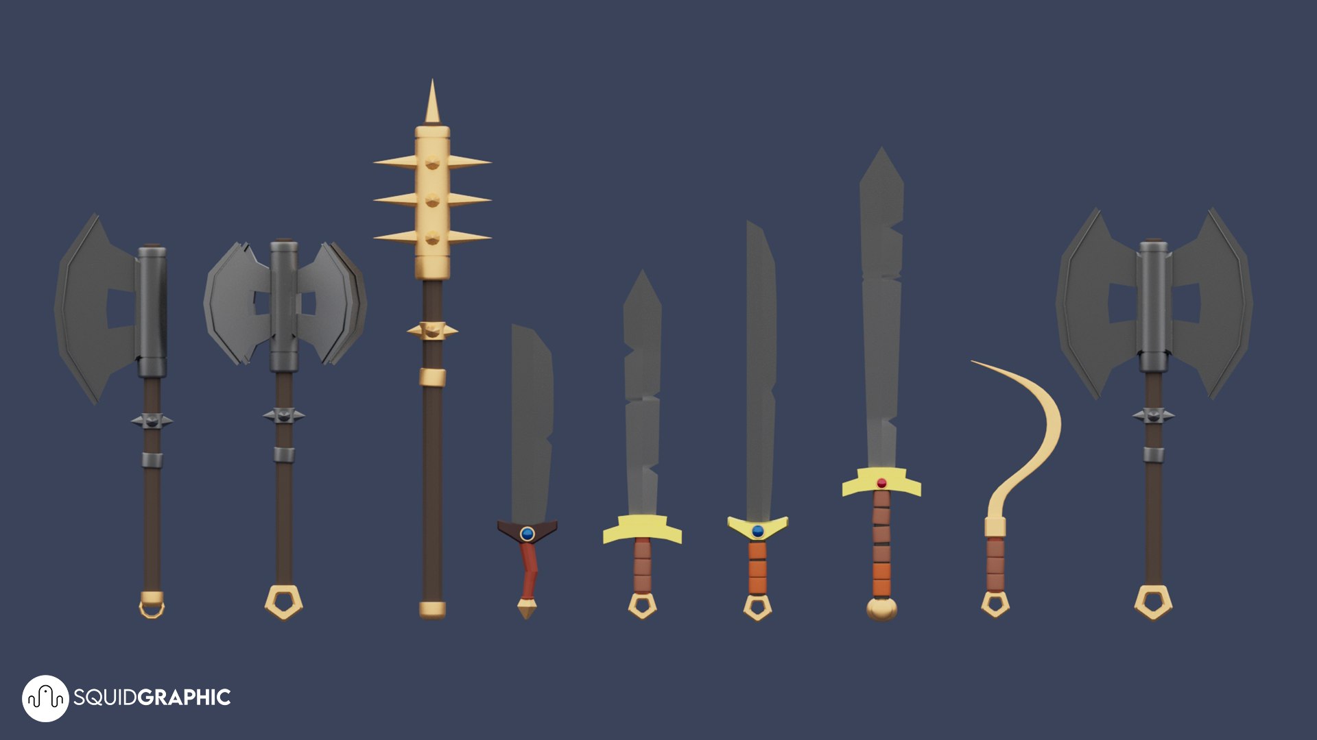 MEDIEVALS WARRIOR WEAPONS SWORD AXES LOW POLY 3D Model - TurboSquid 2092200