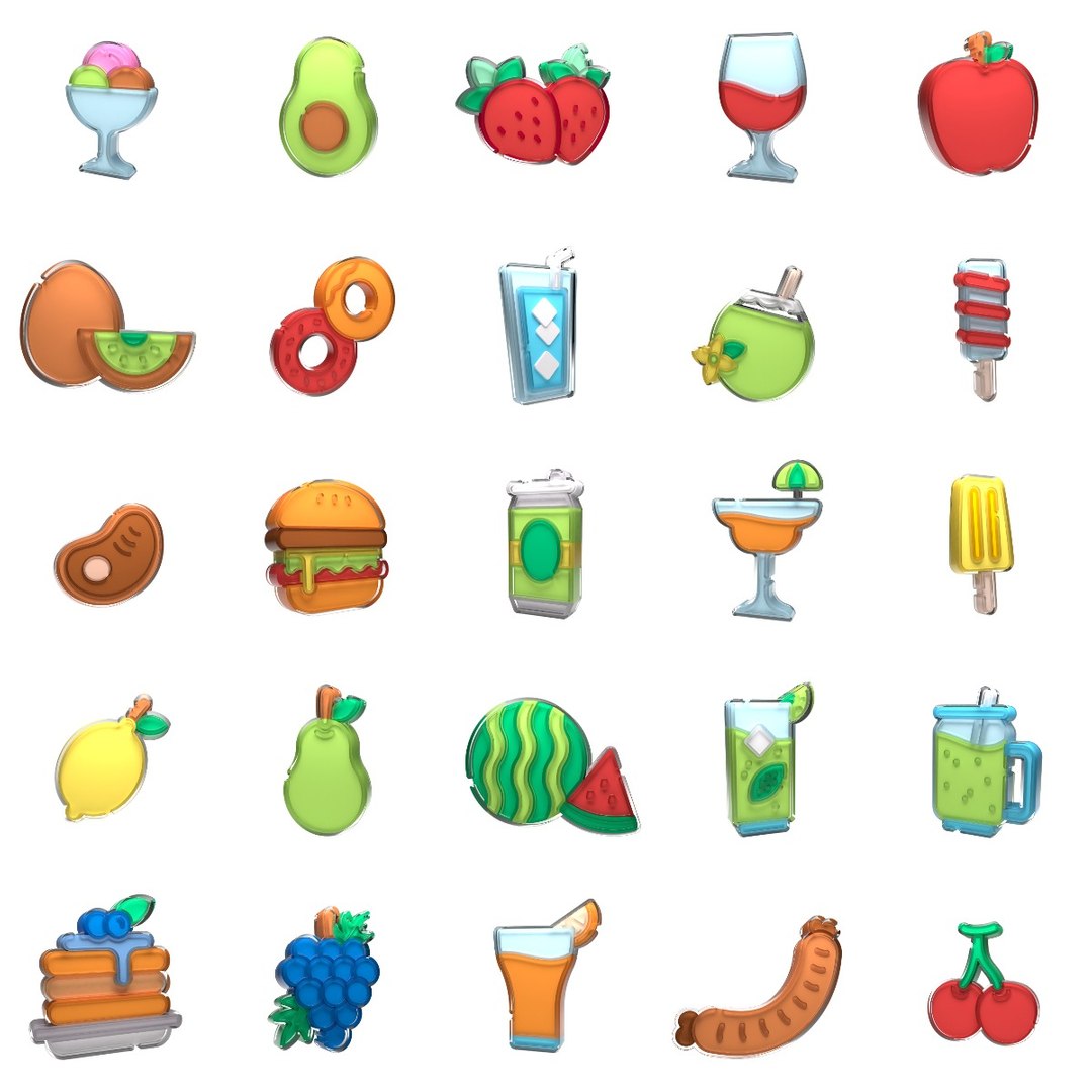 3D Icons Food 3d Pack-1 3D Model - TurboSquid 1774840