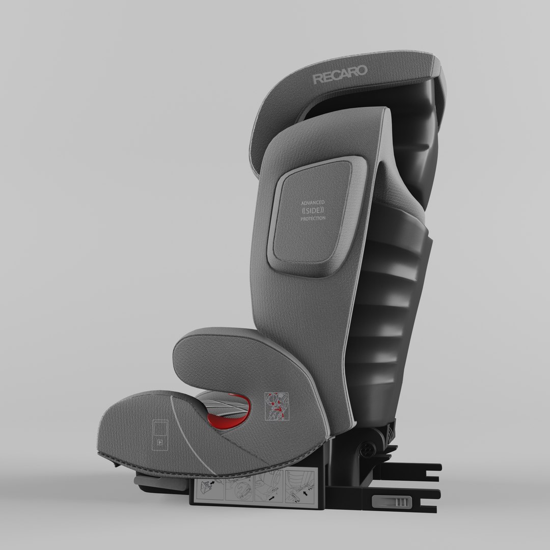 3D Recaro Monza Nova IS Children Car Seat Aluminium Grey Model ...