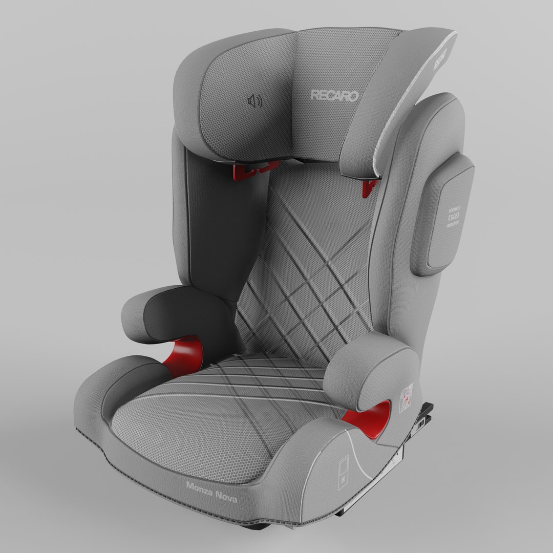 3D Recaro Monza Nova IS Children Car Seat Aluminium Grey Model ...