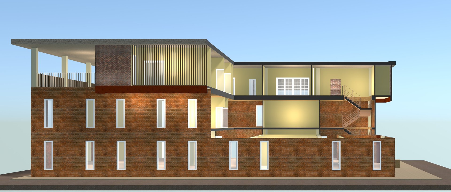 Home Office In Cutaway Section 25-04 3D Model - TurboSquid 2344935
