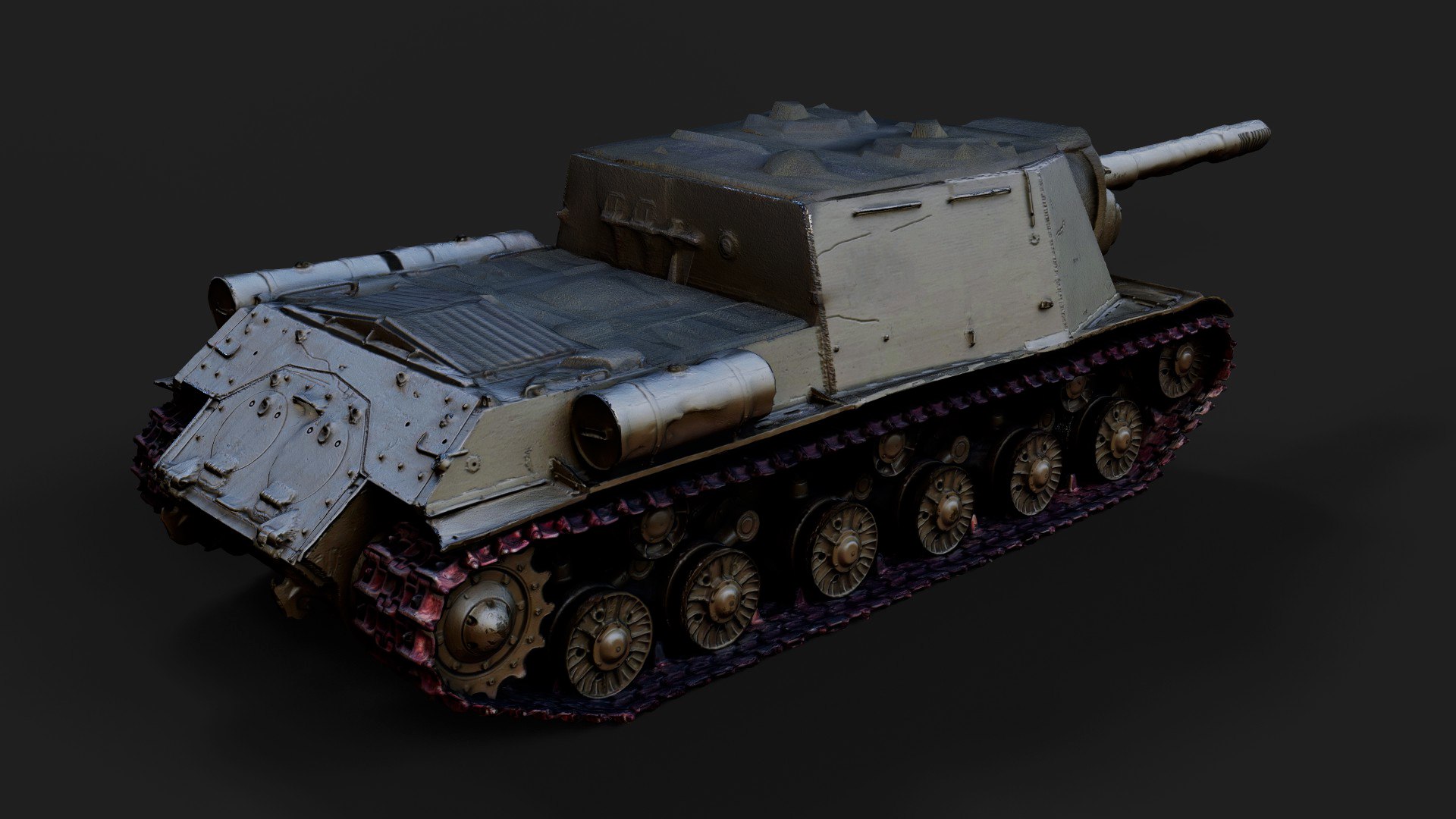 3D Model Soviet Military Cannon ISU-152 RAW Photogrammetry - TurboSquid ...