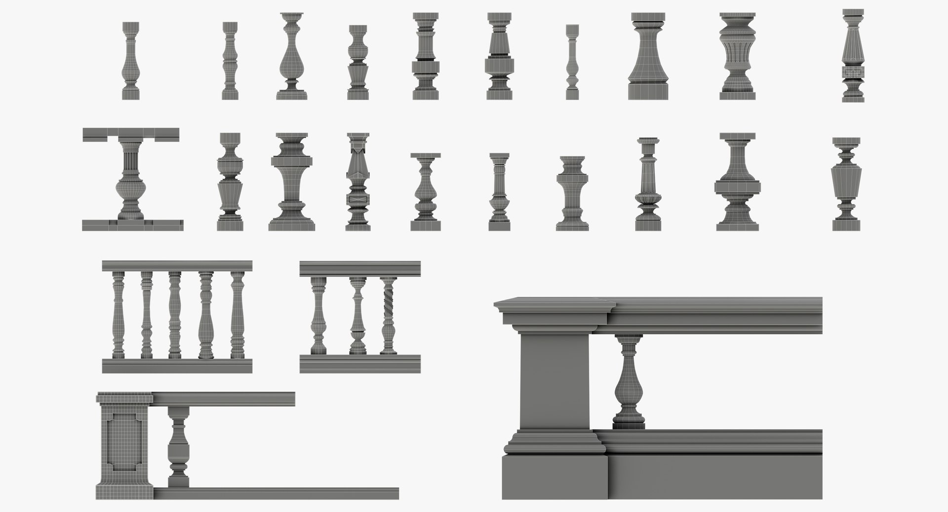 Baluster Pack 3ds