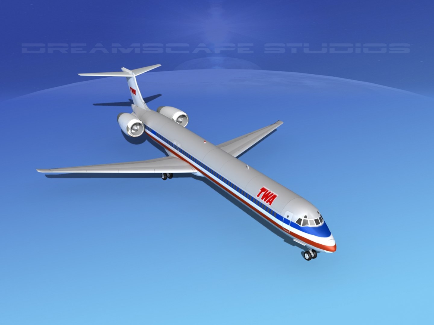 3d Model Of Md-90 Jet Commercial