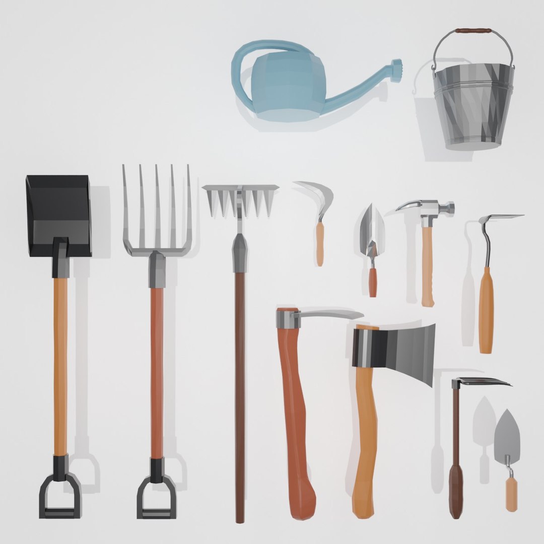 Free Collection Farm Garden Tools 3D Model - TurboSquid 2205016