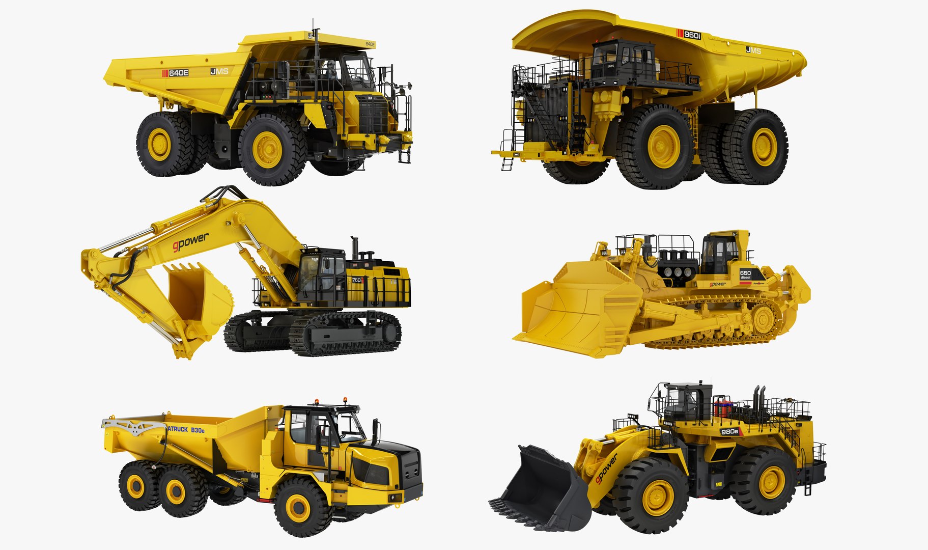 Collection Heavy Mining Machines v3 generic 3D model - TurboSquid 2129800