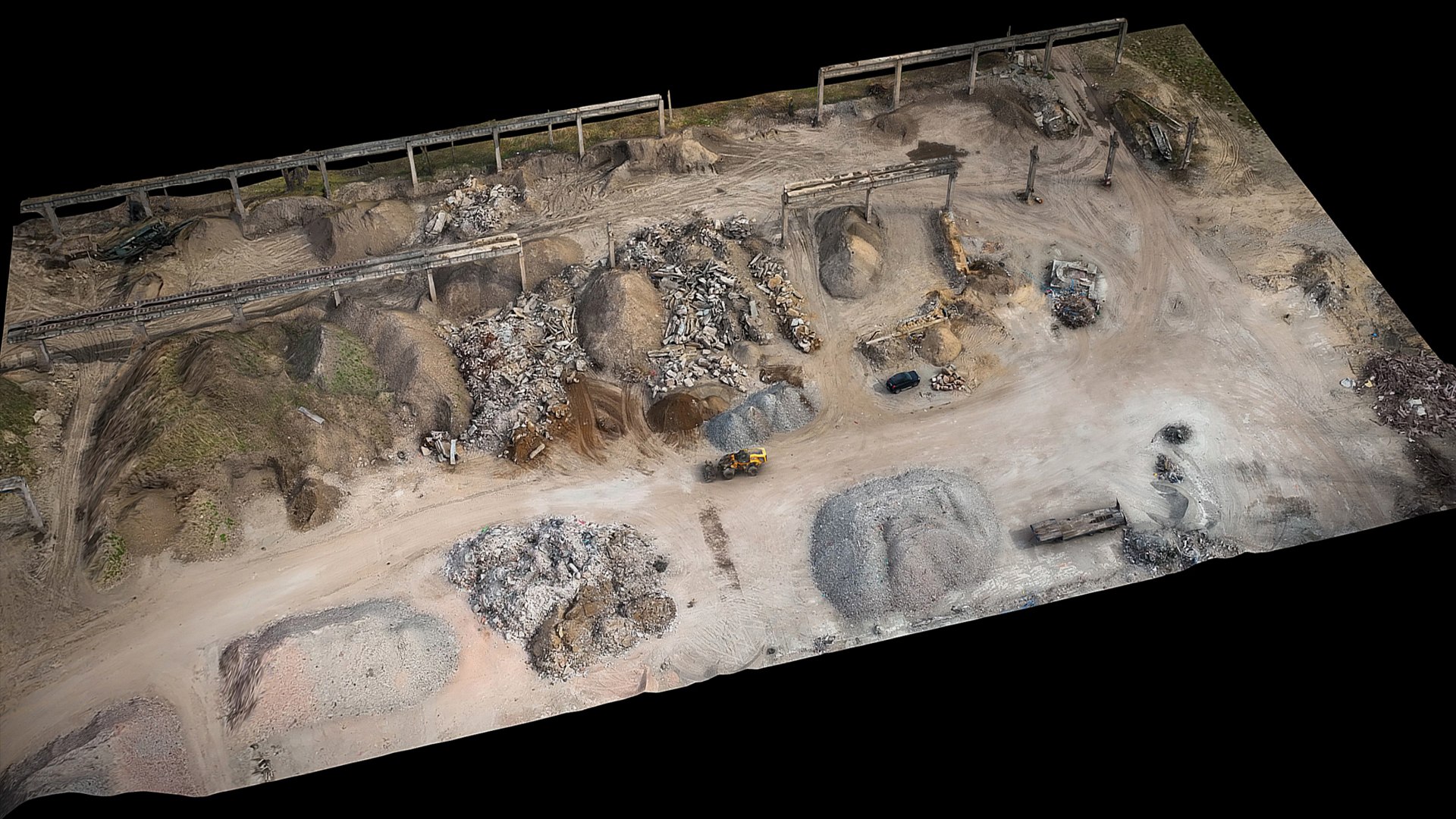 Construction-site Debris Piles Storage Area Drone Scan Model ...