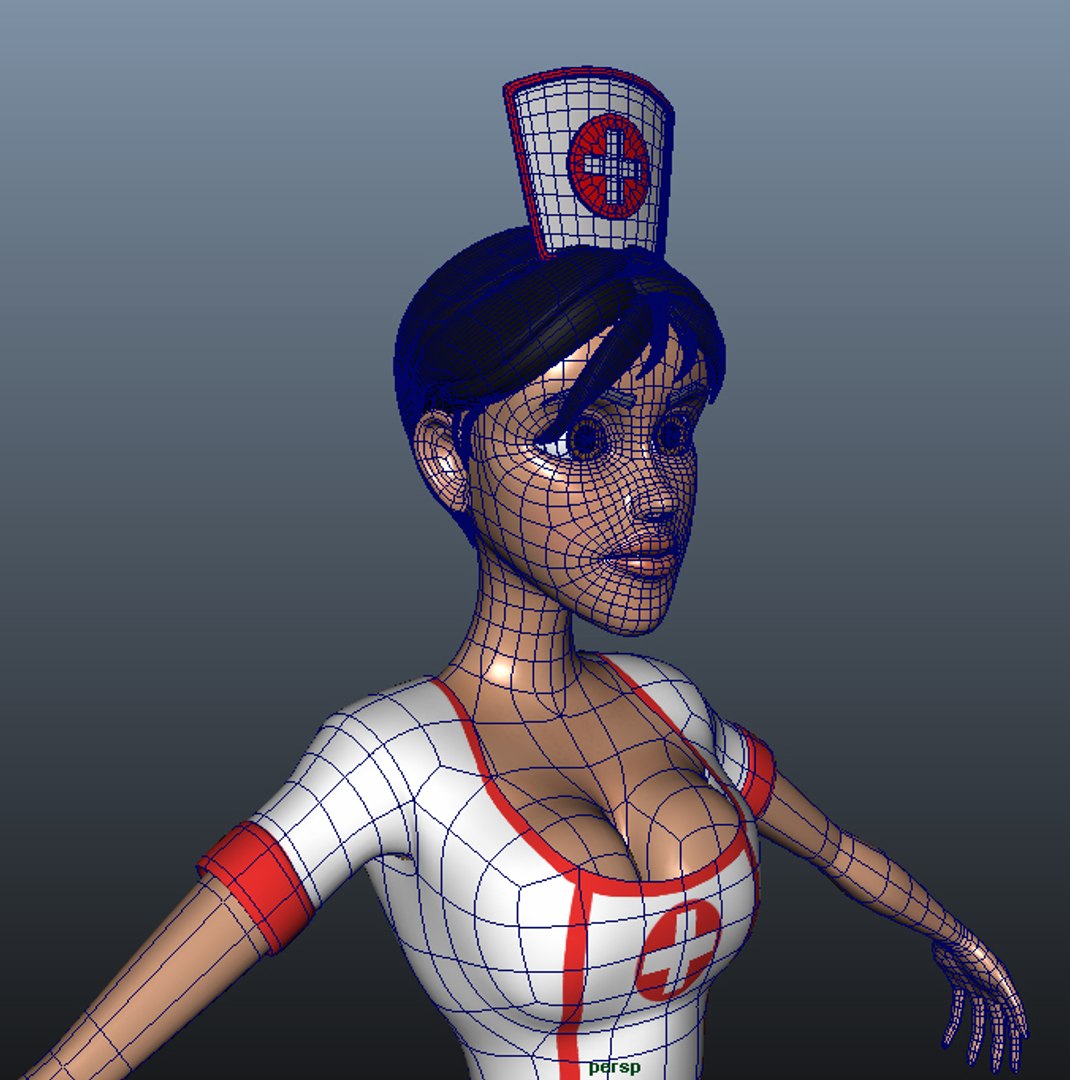 3d model cartoon nurse