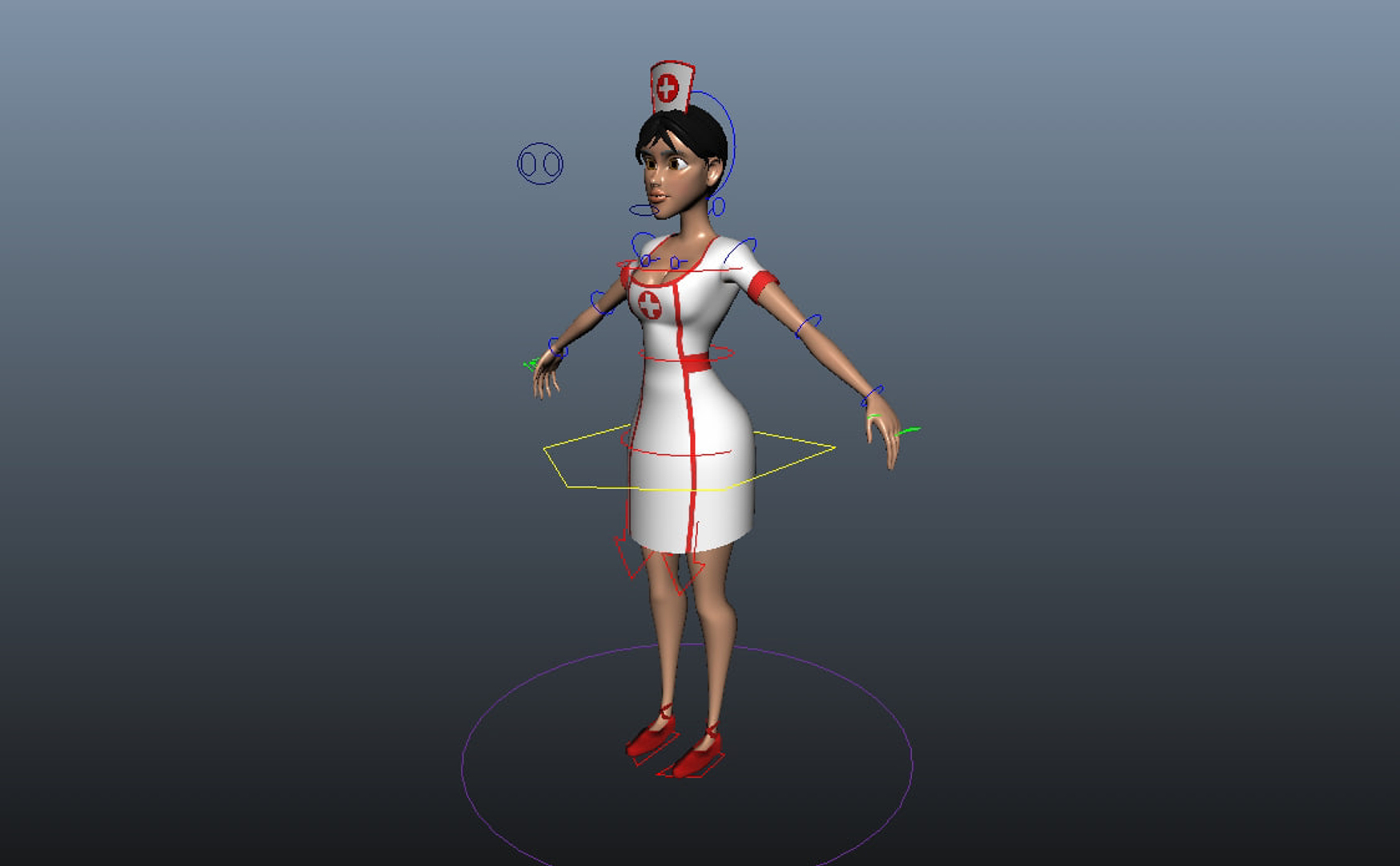 3d model cartoon nurse