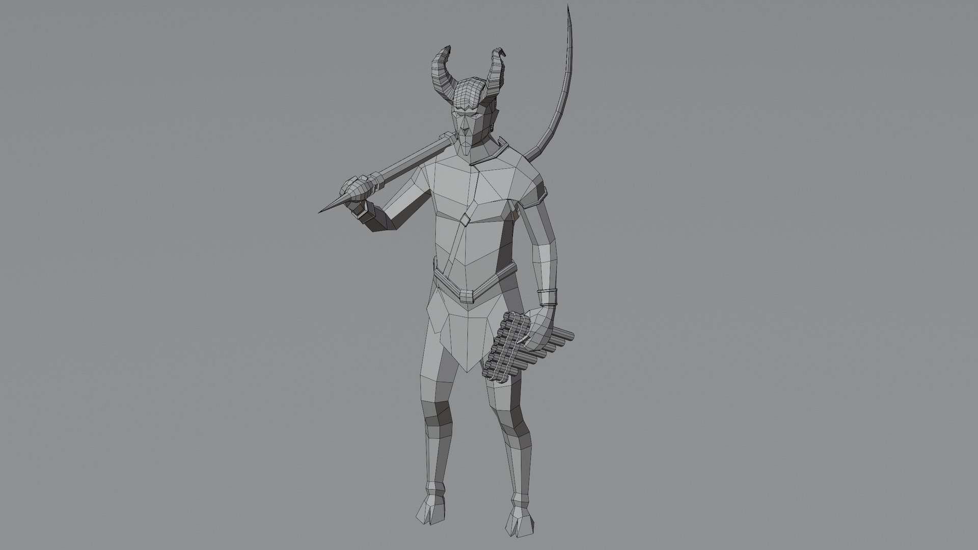 Satyr Half-goat Nature Spirit Wild Man Horned God Forest Bacchus 3D ...