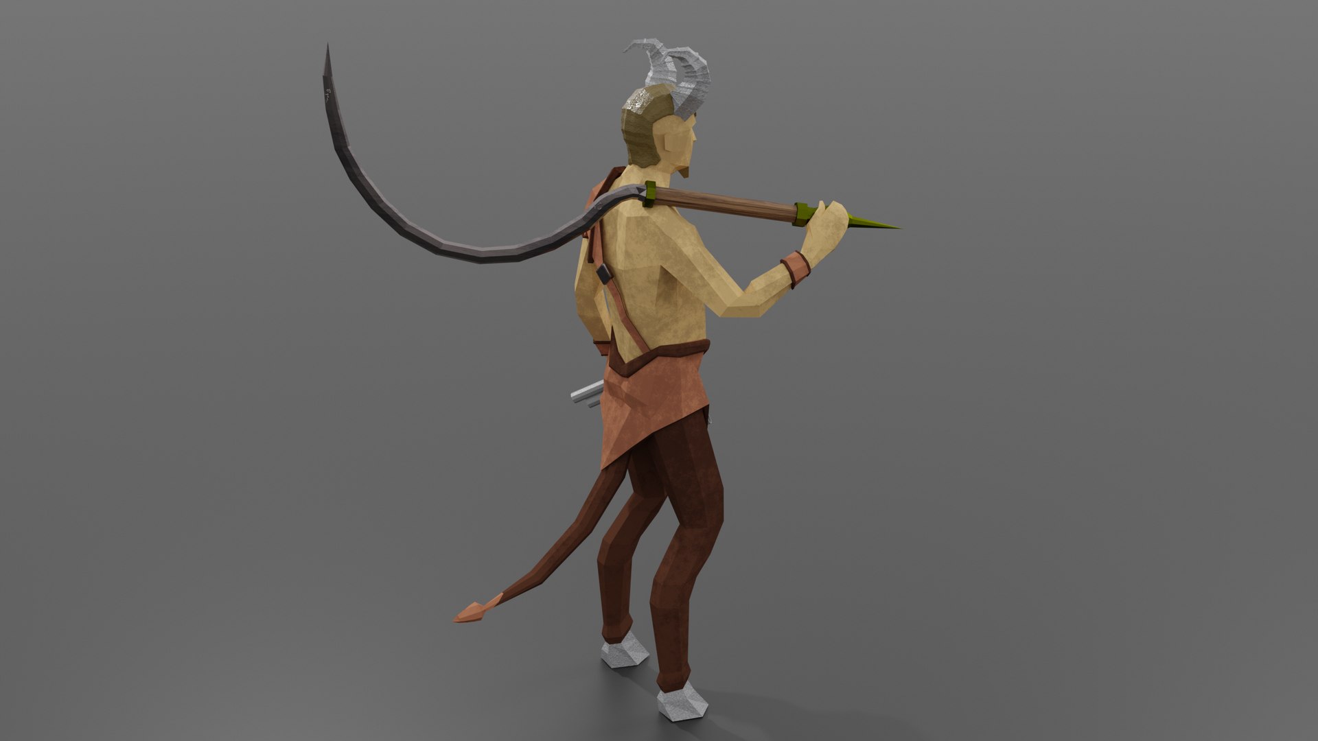 Satyr Half-goat Nature Spirit Wild Man Horned God Forest Bacchus 3D ...