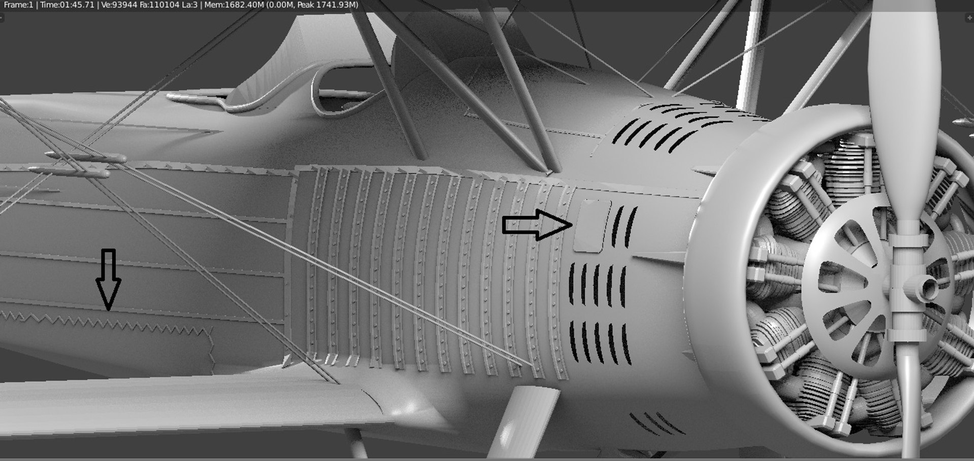 3d Model Biplane Curtiss Helldiver