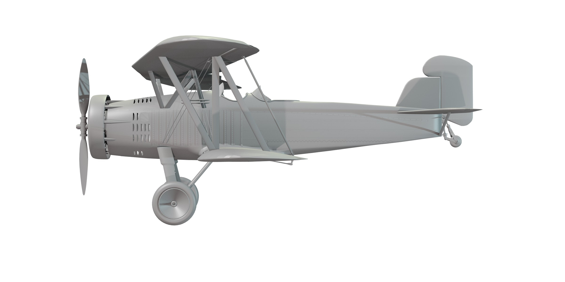 3d Model Biplane Curtiss Helldiver