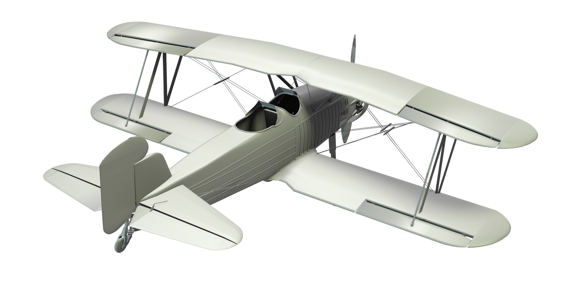 3d Model Biplane Curtiss Helldiver