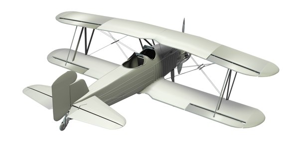 3d model biplane curtiss helldiver