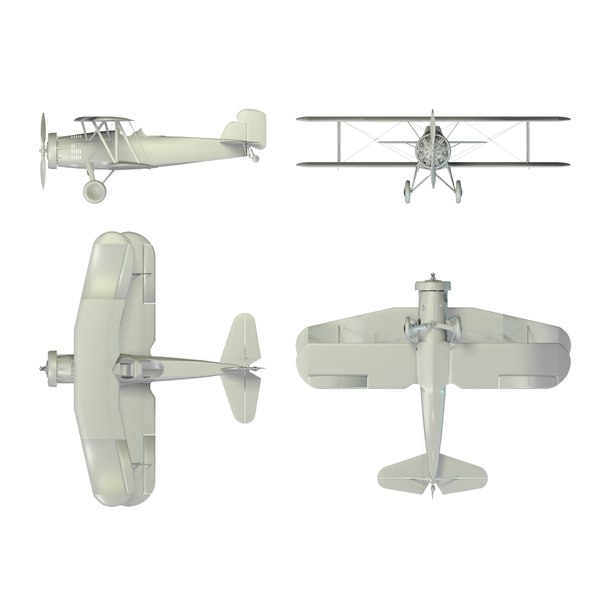 3d model biplane curtiss helldiver