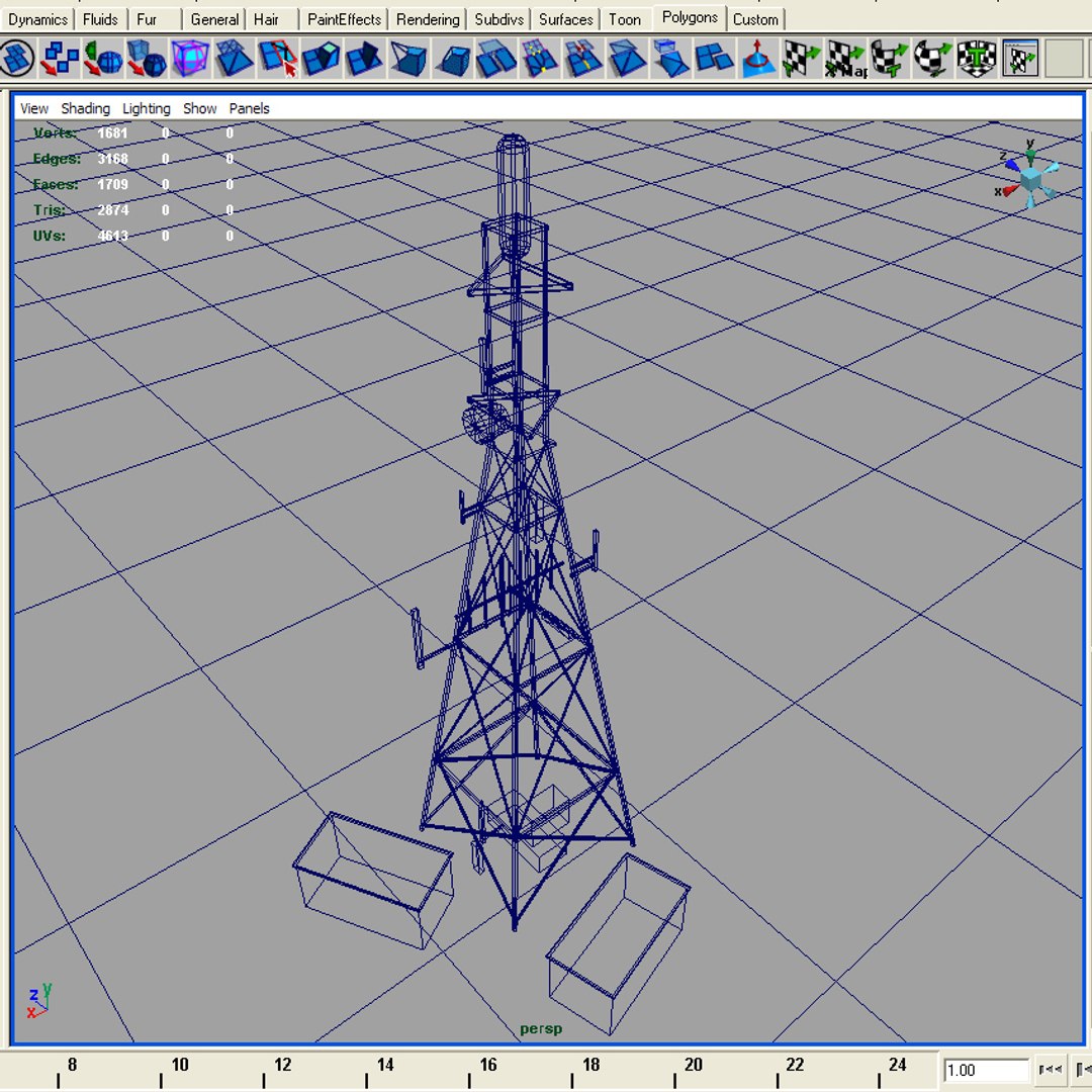 3d communications tower model