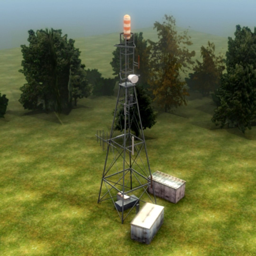 3d communications tower model