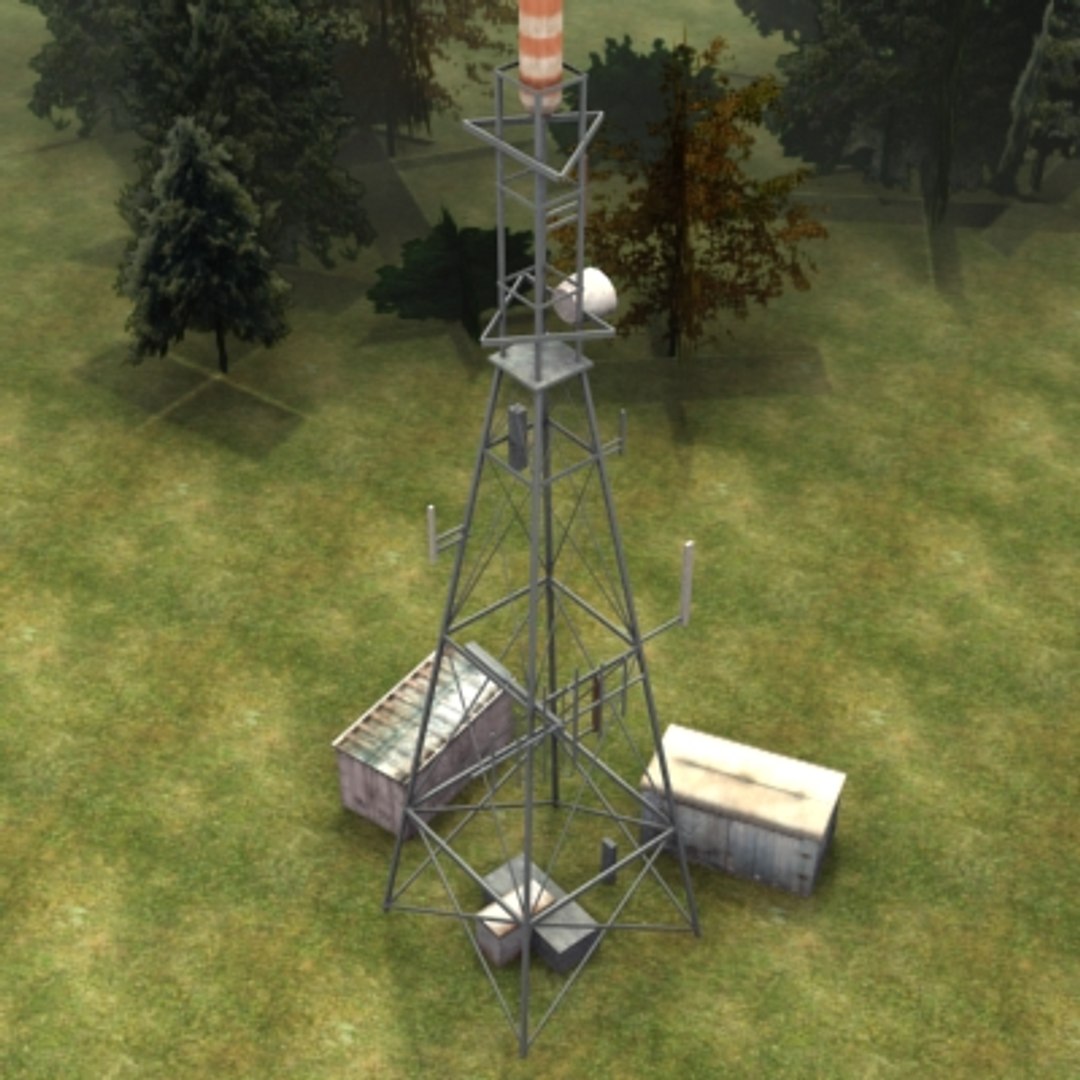 3d communications tower model