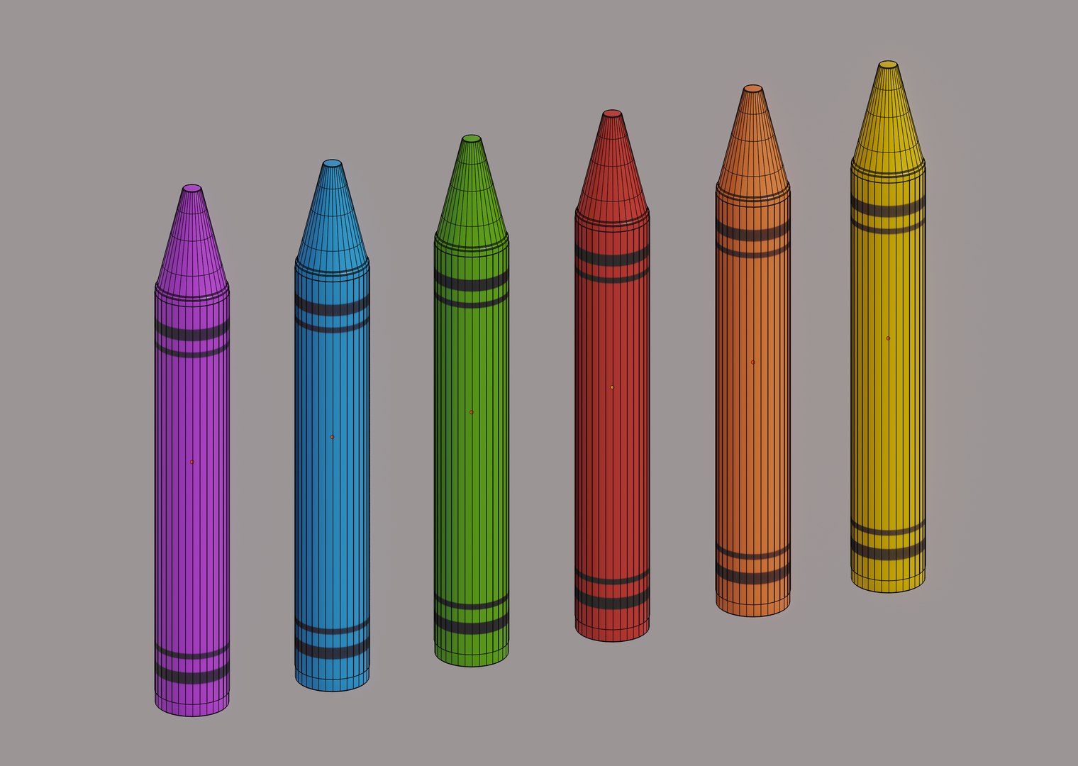 Crayons 3D Model - TurboSquid 1868129