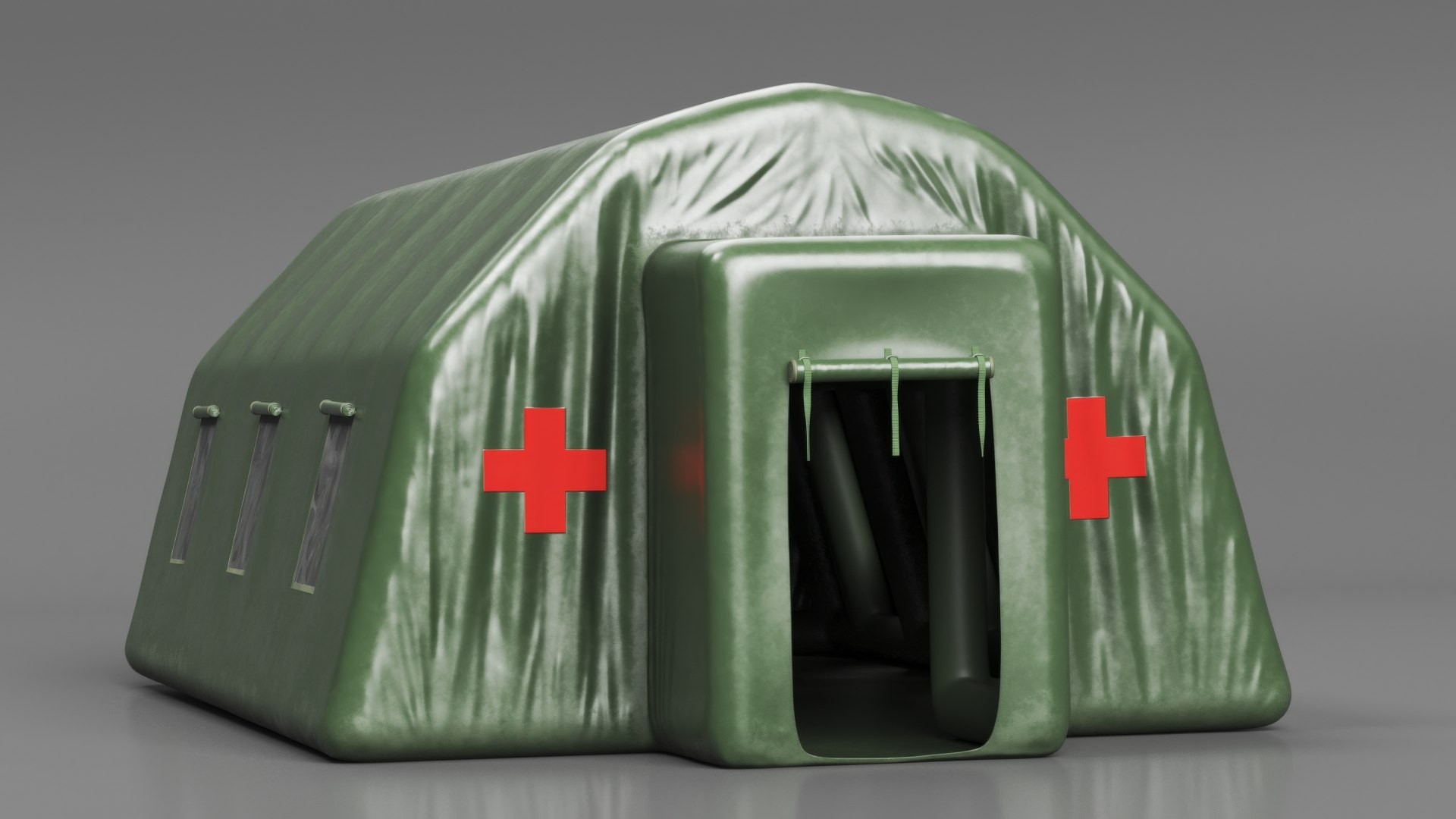 Emergency Inflatable Medical Pass Through Green Tent 3D Model ...